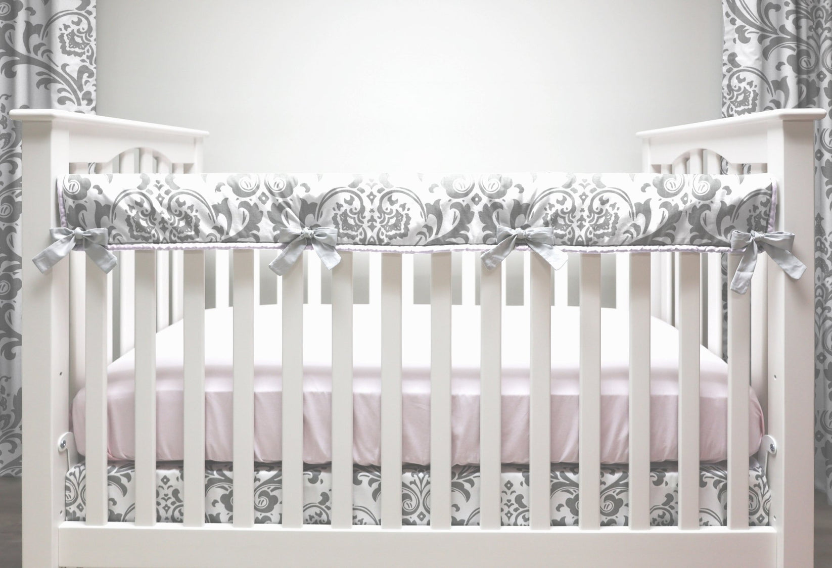Pink and Gray Traditions Crib Rail Cover – New Arrivals Inc
